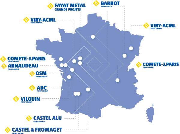Nos Filiales Fayat Métal : Expertise et Savoir-Faire Métallique en France.